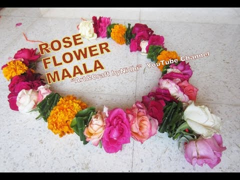 How to Make DIY Garland Maala Haar from Fresh Colorful Rose Flower ...