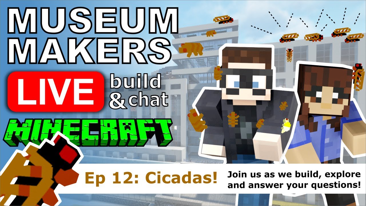 🔴 Museum Makers LIVE! [ Minecraft Build & Chat ] Ep12: Cicada Parkour! - YouTube