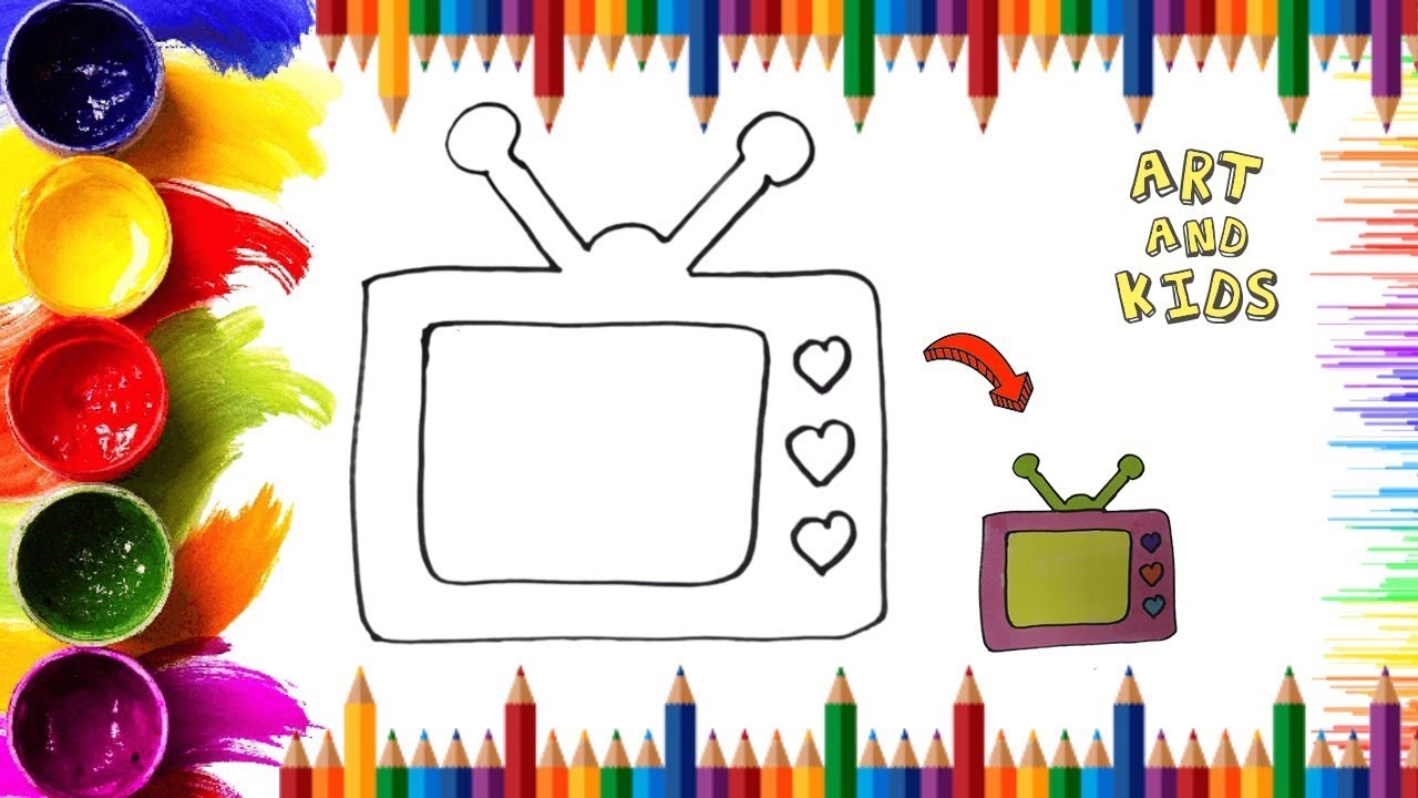 How to Draw a TV easy step by step - YouTube