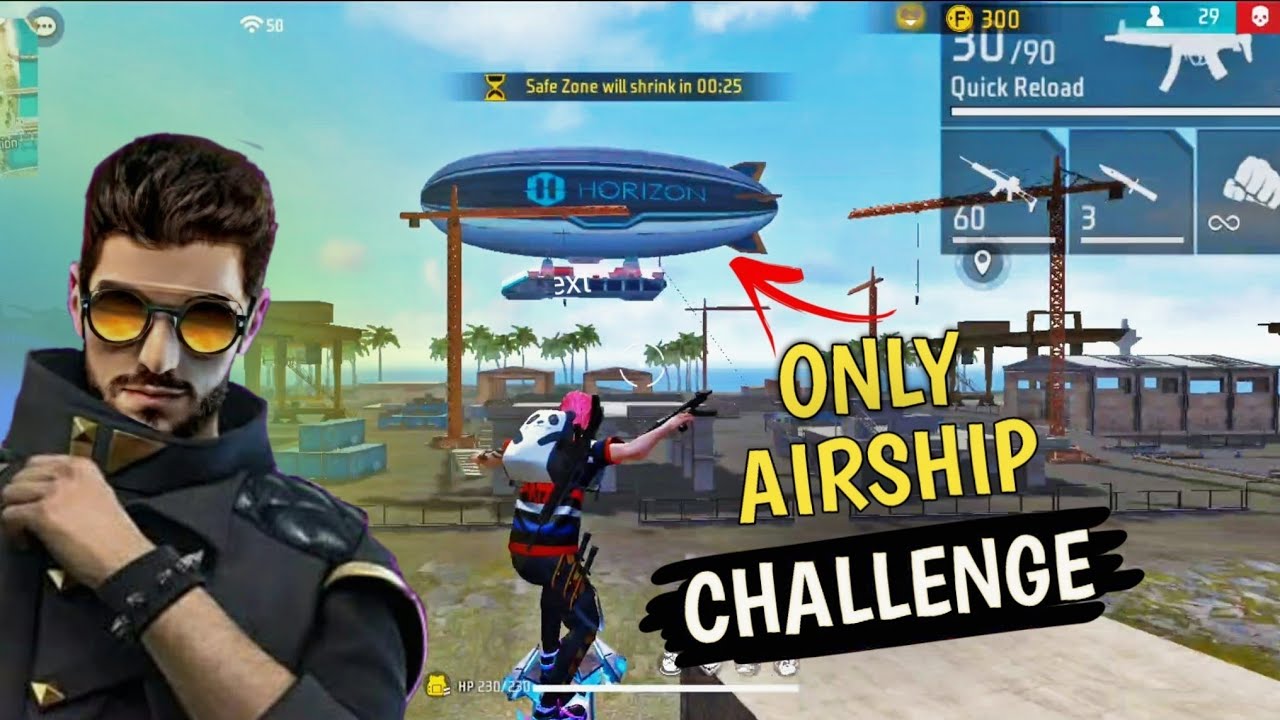 ONLY Airship Challenge | Only Airship challenge in Free Fire - YouTube