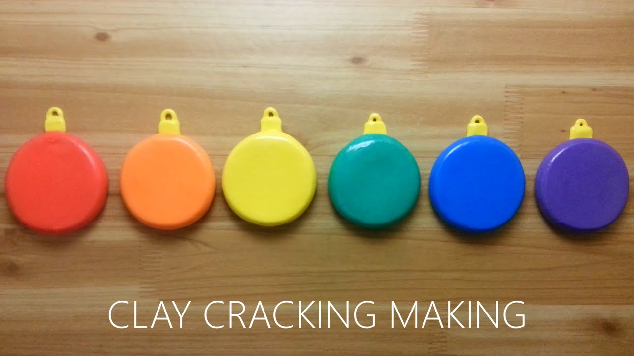 Rainbow christmas balls clay cracking making 무지개 크리스마스 장식 볼 클레이로 만들기 ...