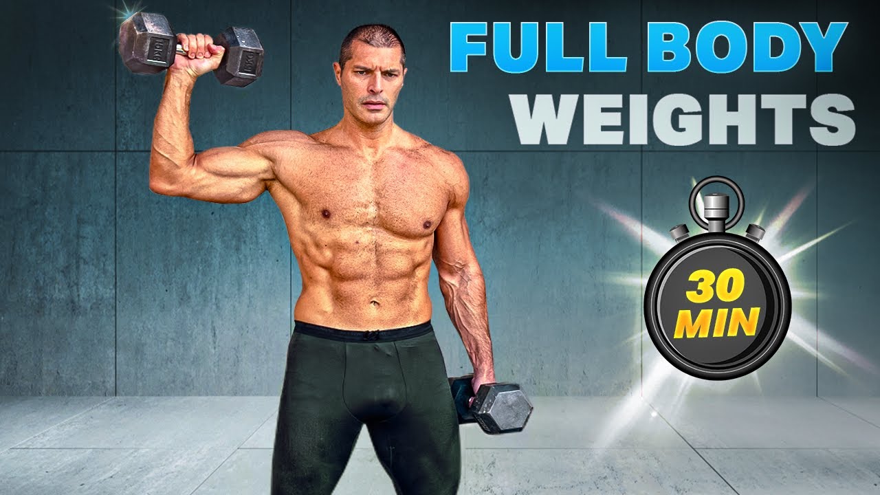 30-Minute Full Body Workout with Weights: Build Strength at Home - YouTube
