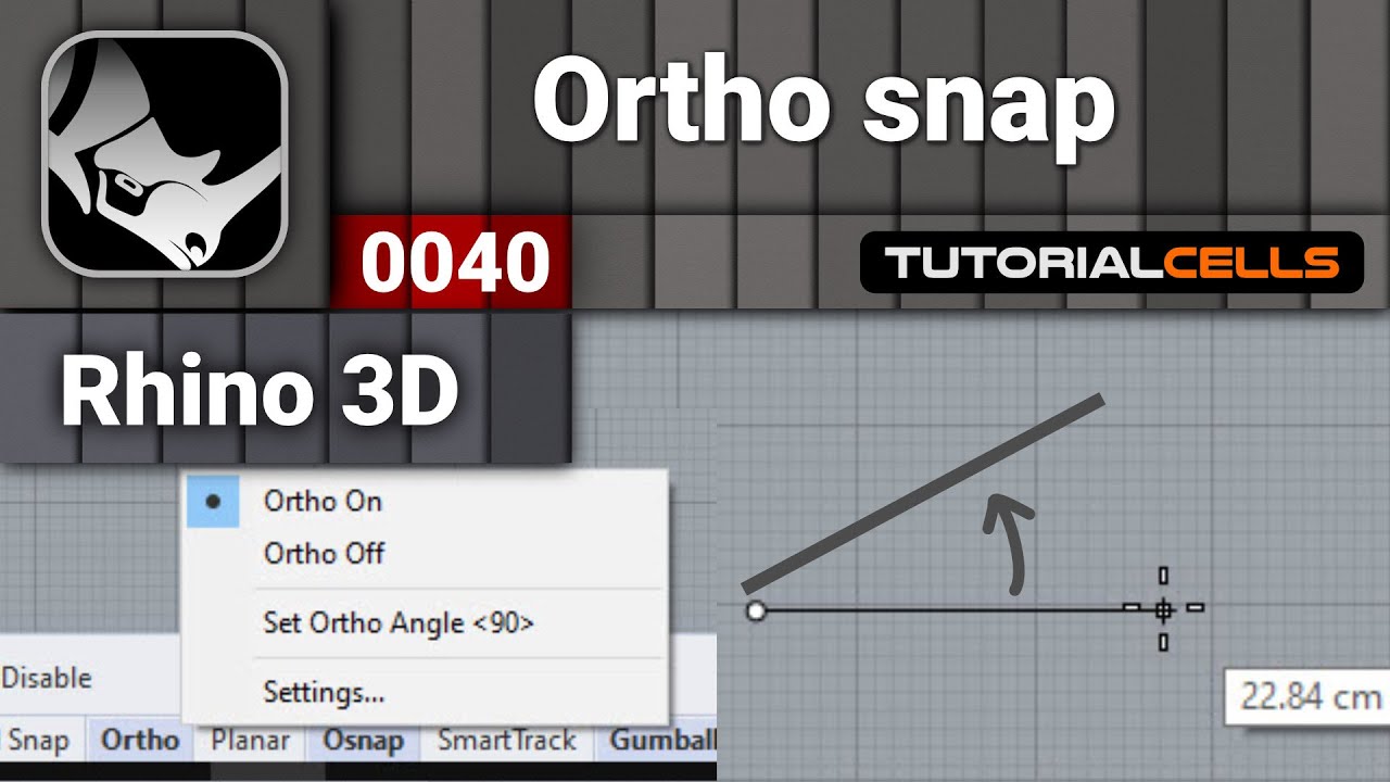 0040. ortho snap ( quantizing ) in rhino - YouTube