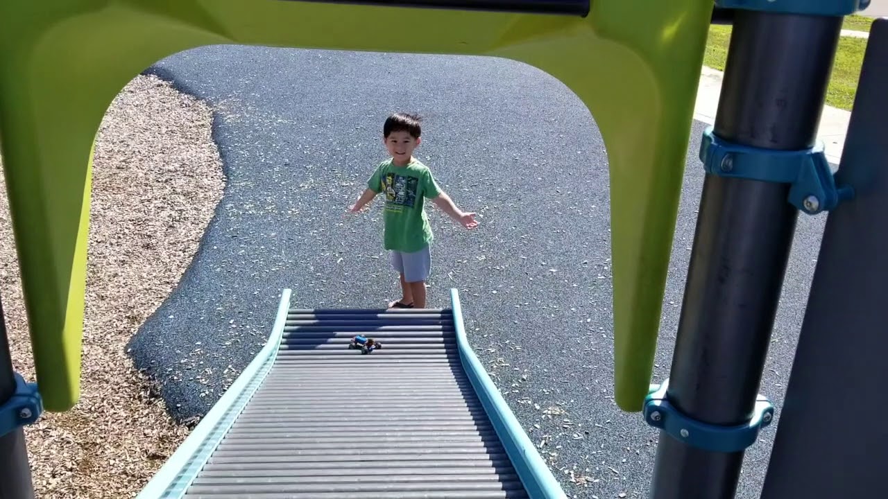 Lego Cars on Bumpy Slide at Goodrich Park - YouTube