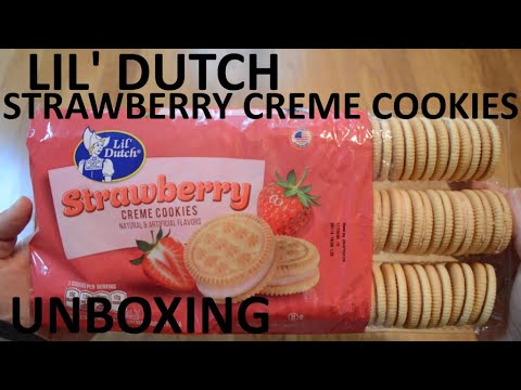 Unboxing Lil' Dutch Strawberry Creme Cookies - YouTube