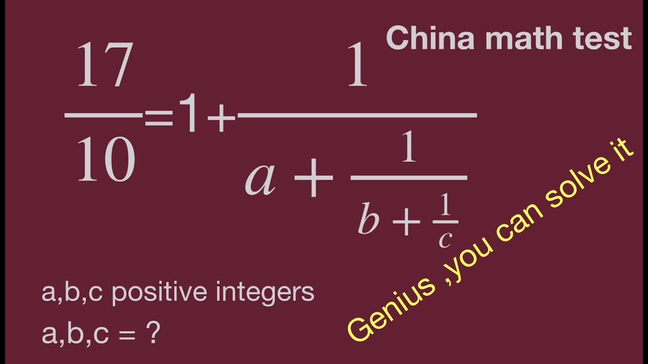 Nice Algebra problem,China Math test,fraction equation,mathskills,math ...