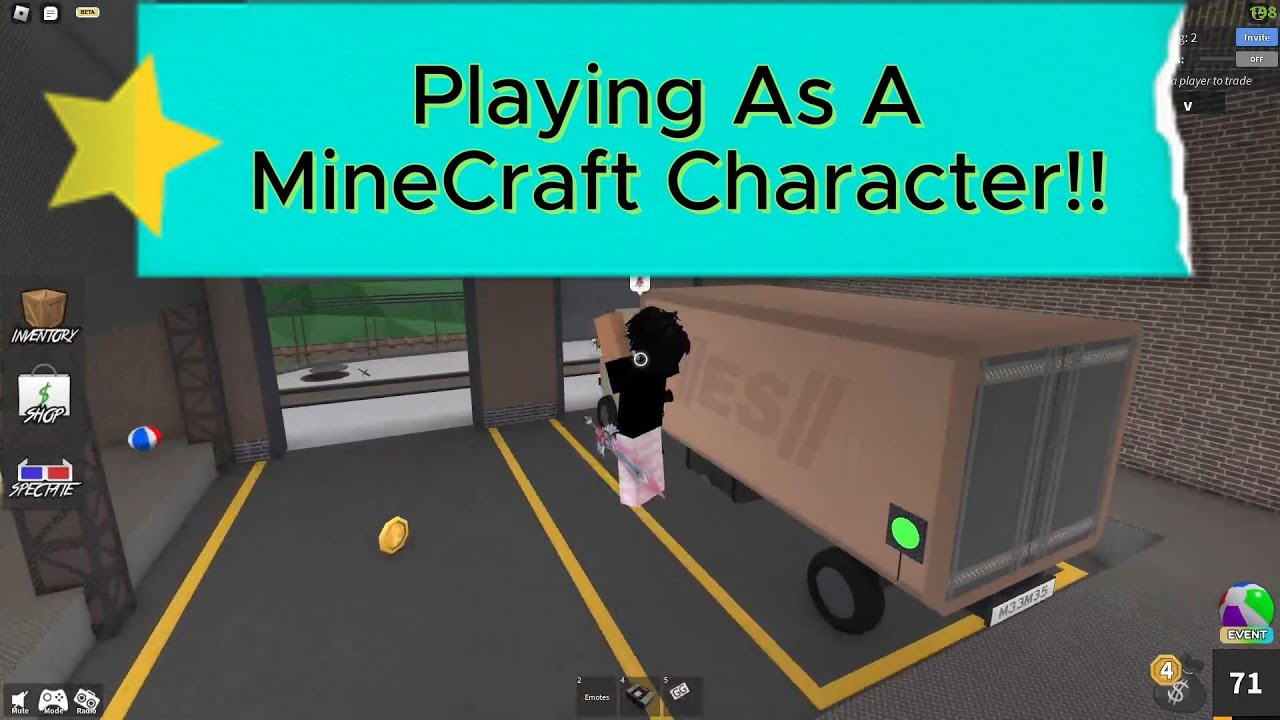 Playing MM2 as a Minecraft Character! (Murder Mystery 2) - YouTube