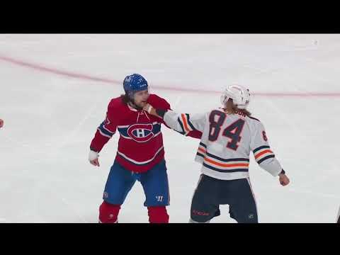 Josh Anderson VS William Lagesson Fight Edmonton Oilers at Montreal ...