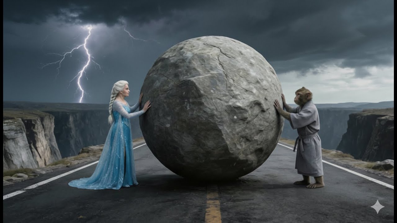 Grandma Elsa lifting a massive boulder with a single hand? - YouTube
