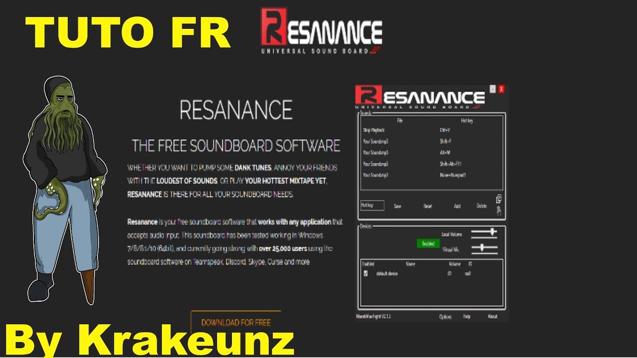 [TUTO FR] Resanance - SoundBoard [BUG avec win10, lisez la description ...