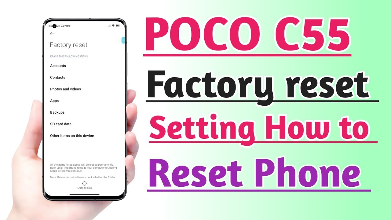 POCO C55 Factory reset setting How to Reset Phone - YouTube