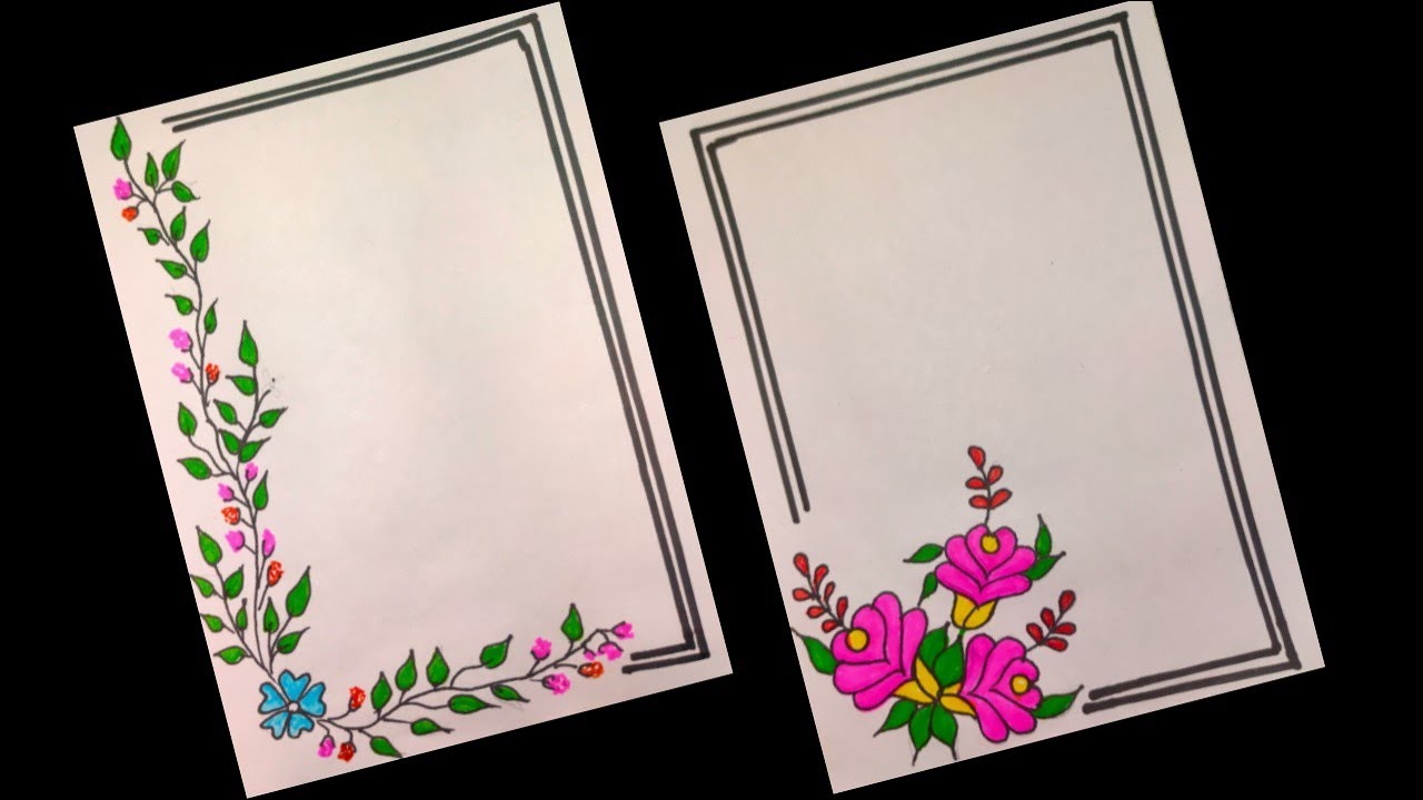 Flower Border Designs For Project File | Best Flower Site