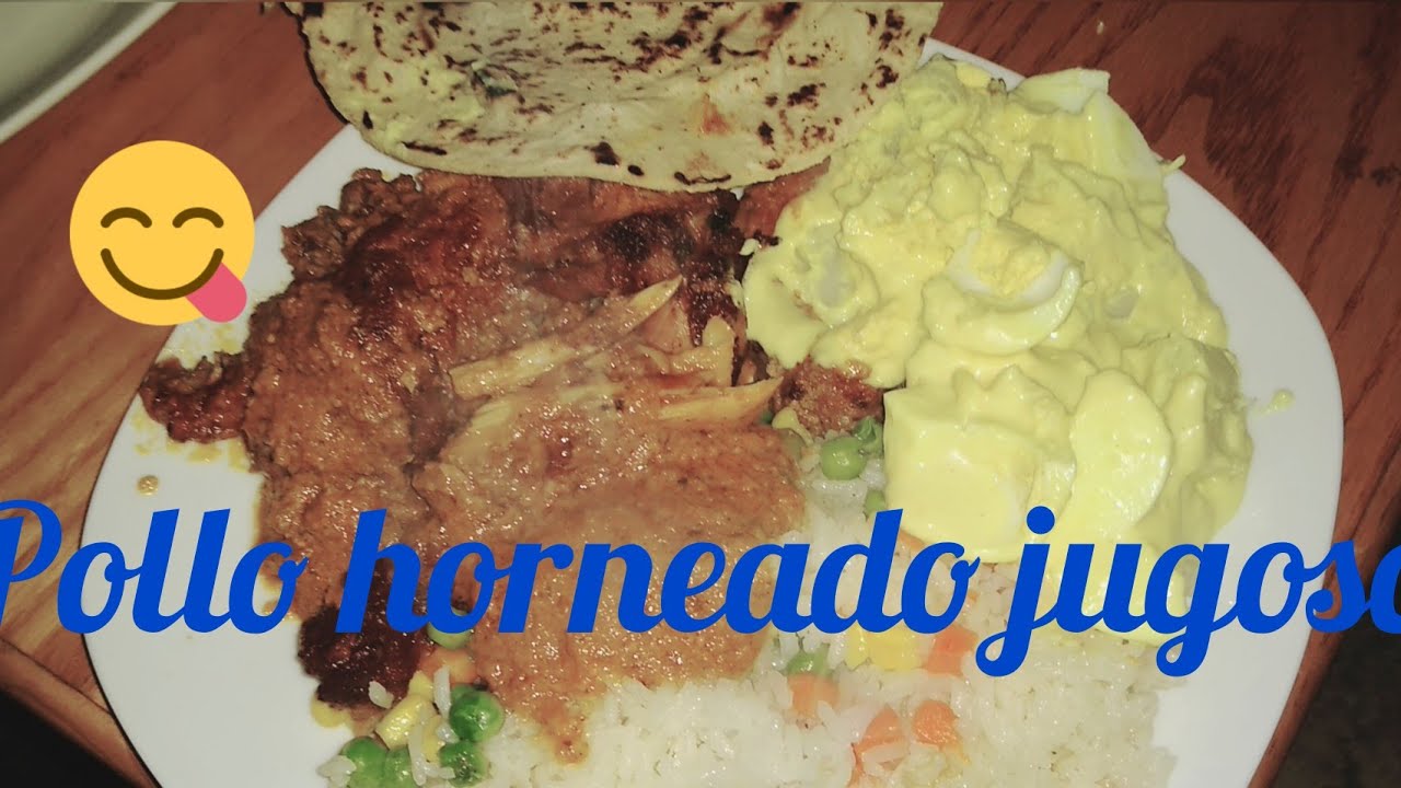 receta de pollo horneado hondureño jugoso - YouTube
