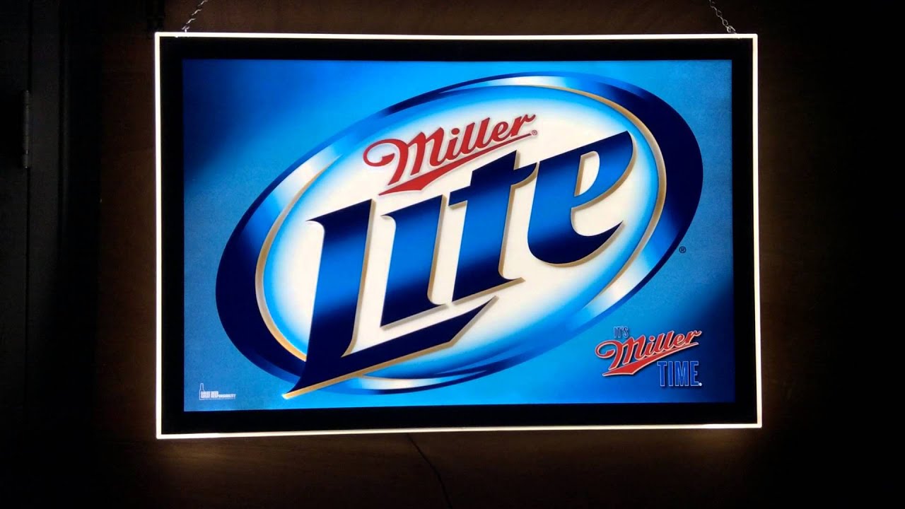 Miller Light Reflection Moving LED Sign - YouTube