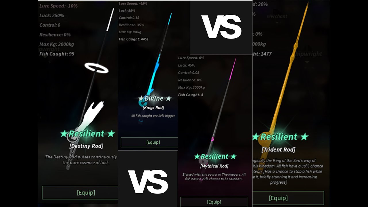 Testing 4 endgame rods in Roblox FISCH! (Destiny rod, Trident rod ...