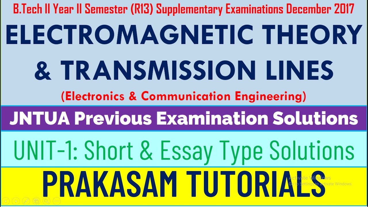 EMTL(UNIT-1)#JNTUA December 2017 Question Paper Solutions#R13 - YouTube
