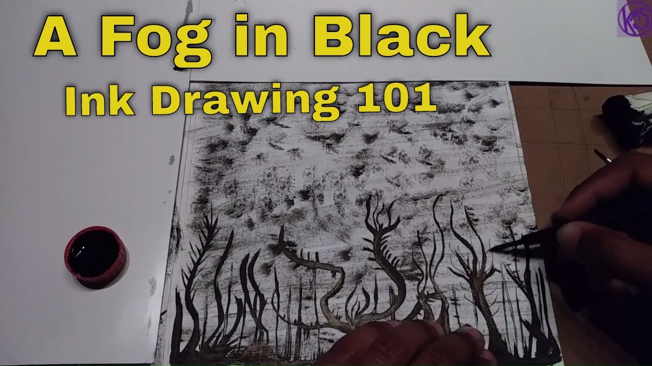 Reflective Backwoods, A Fog in Black | Ink Drawing 101 - YouTube