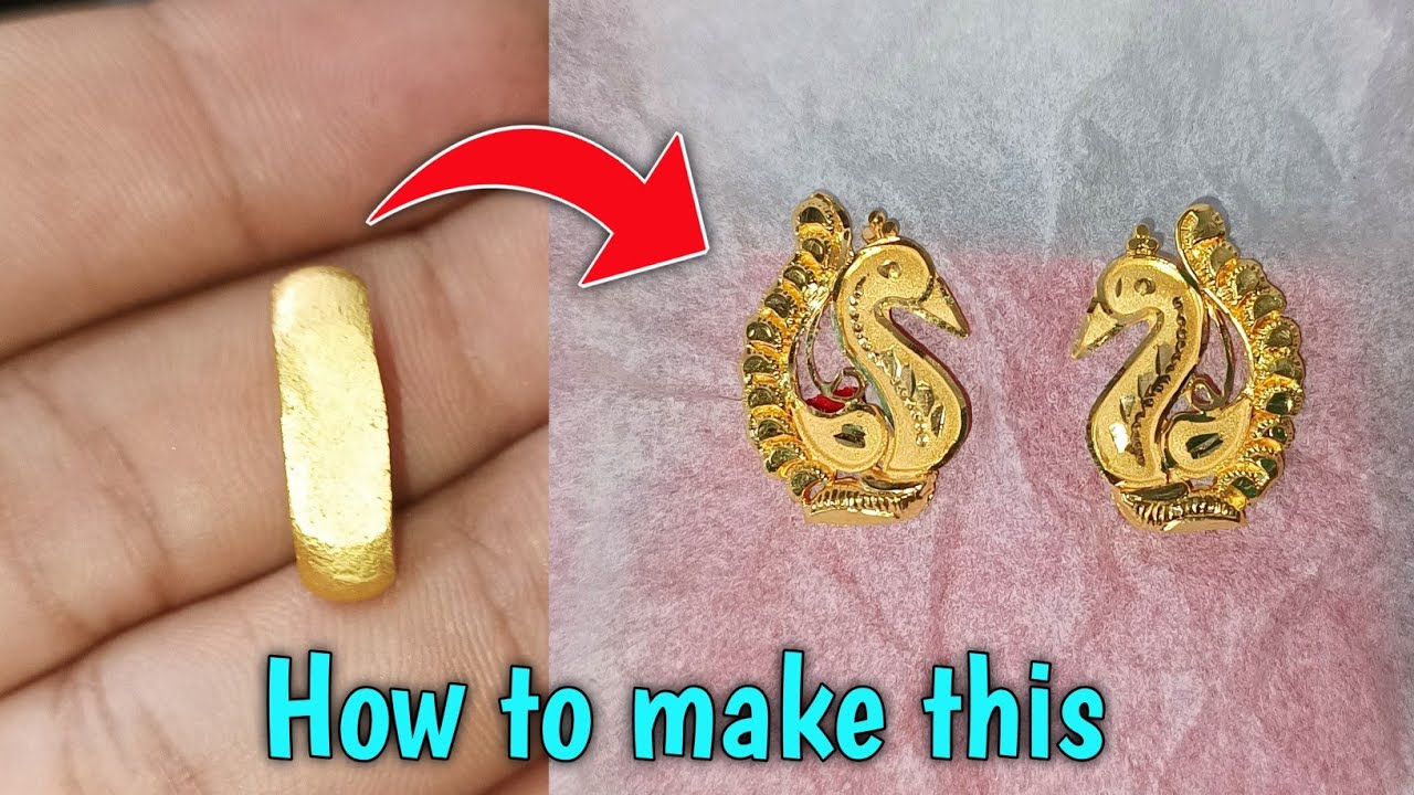 How to make gold earrings top 🔥|| gold kan pasa design 🔥|| - YouTube