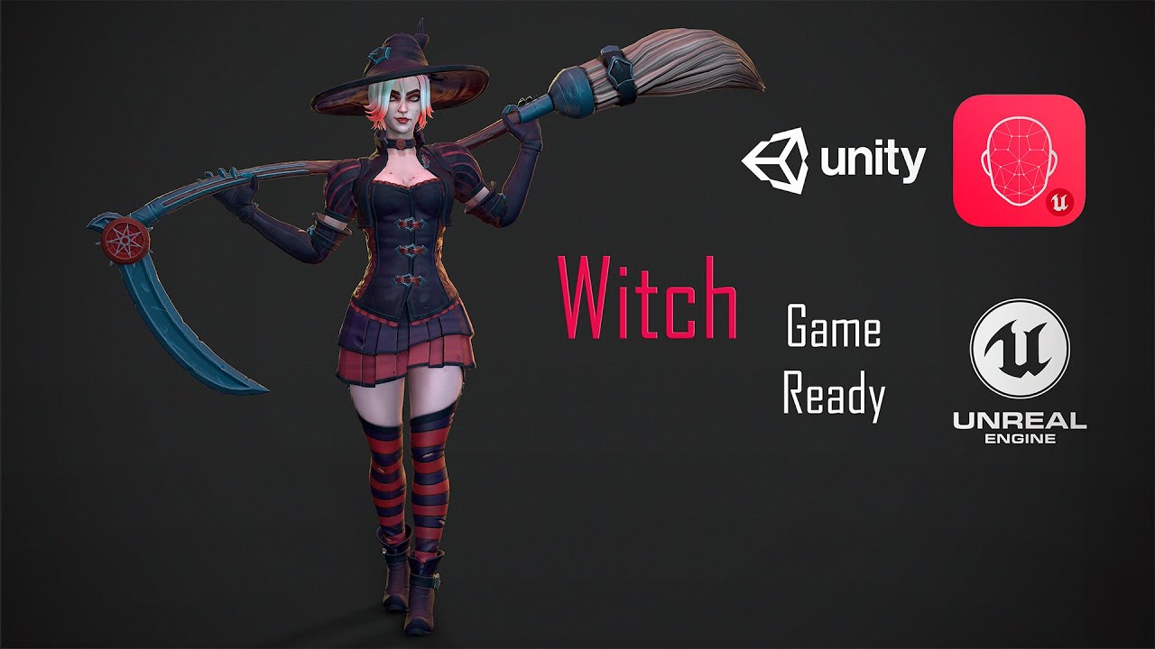 PREVIEW 3D CHARACTER - GAME READY MODEL - UNREAL ENGINE - Witch - YouTube