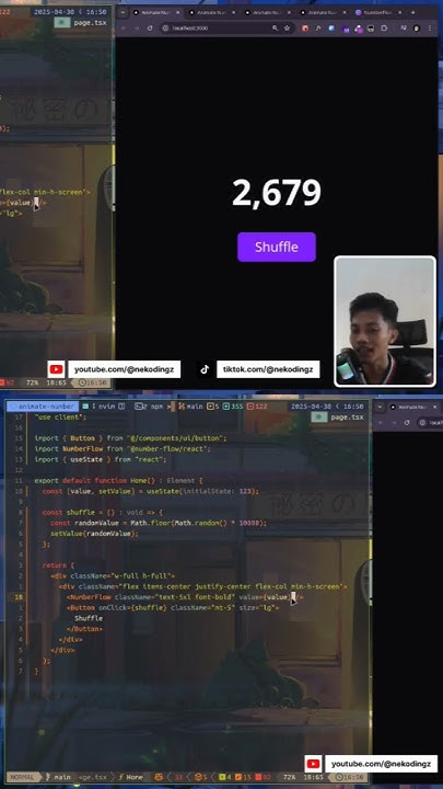 The Super Easy way to animate number in react ⚛️ #nextjs #react #coding - YouTube