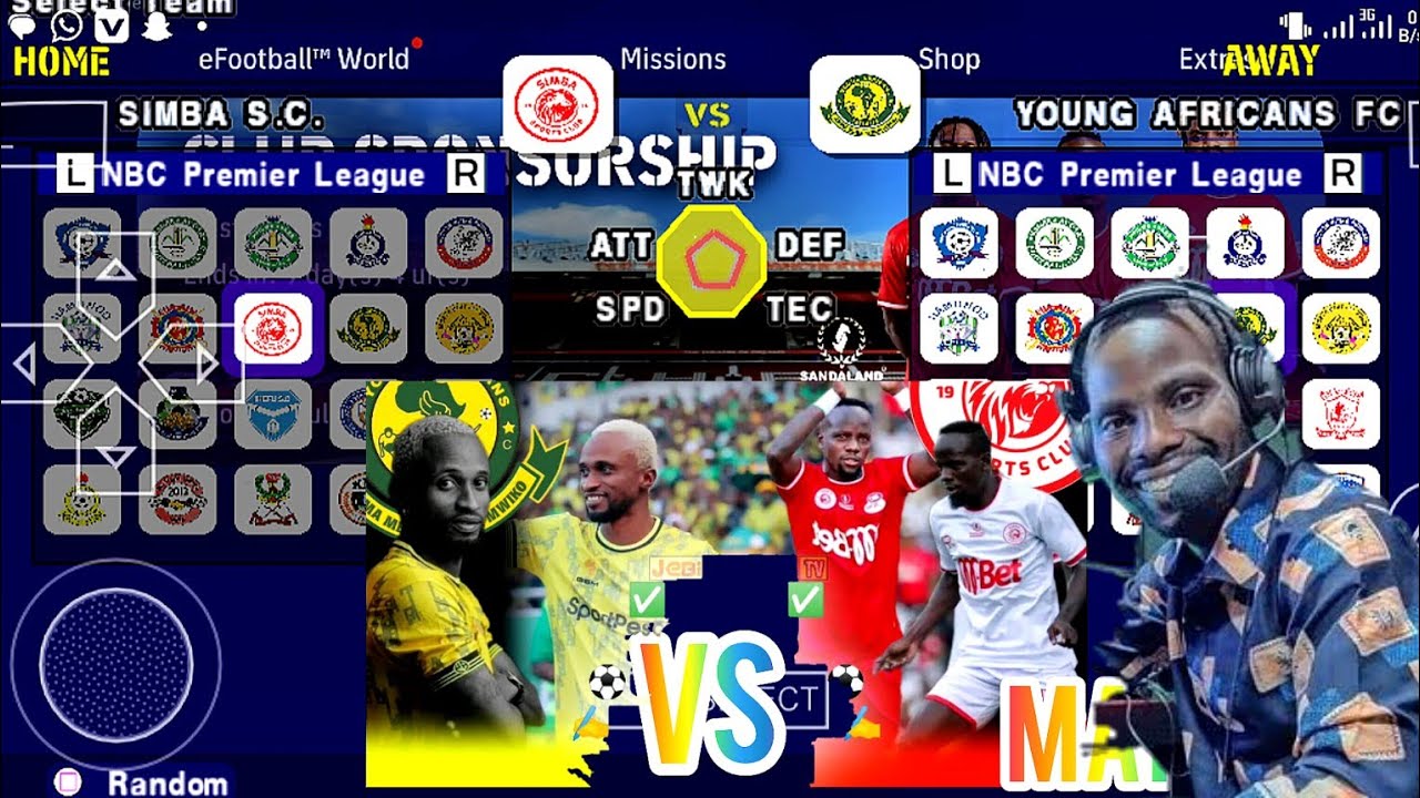 SIMBA VS YANGA KWA KISWAHILI GAME LA LIGII KUU BARA TANZANIA | PES 2024 ...