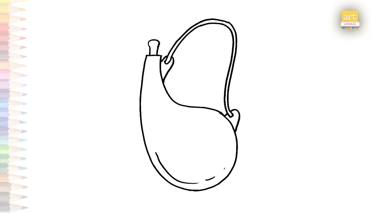 Caucasian wineskin drawing easy | Art tutorial | How to draw leather ...