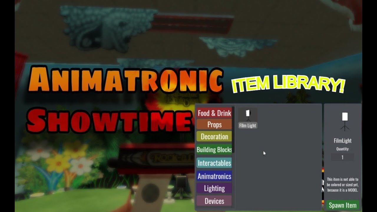 Animatronic Showtime Item Library Tutorial! - YouTube