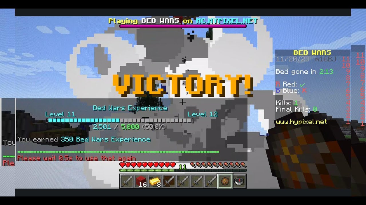 Minecraft bedwars win! - YouTube