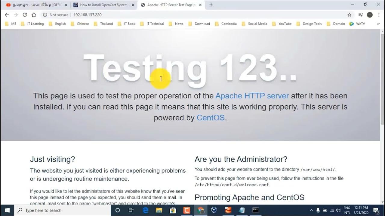 Installation and configure the OpenCart system on CentOS7 - YouTube