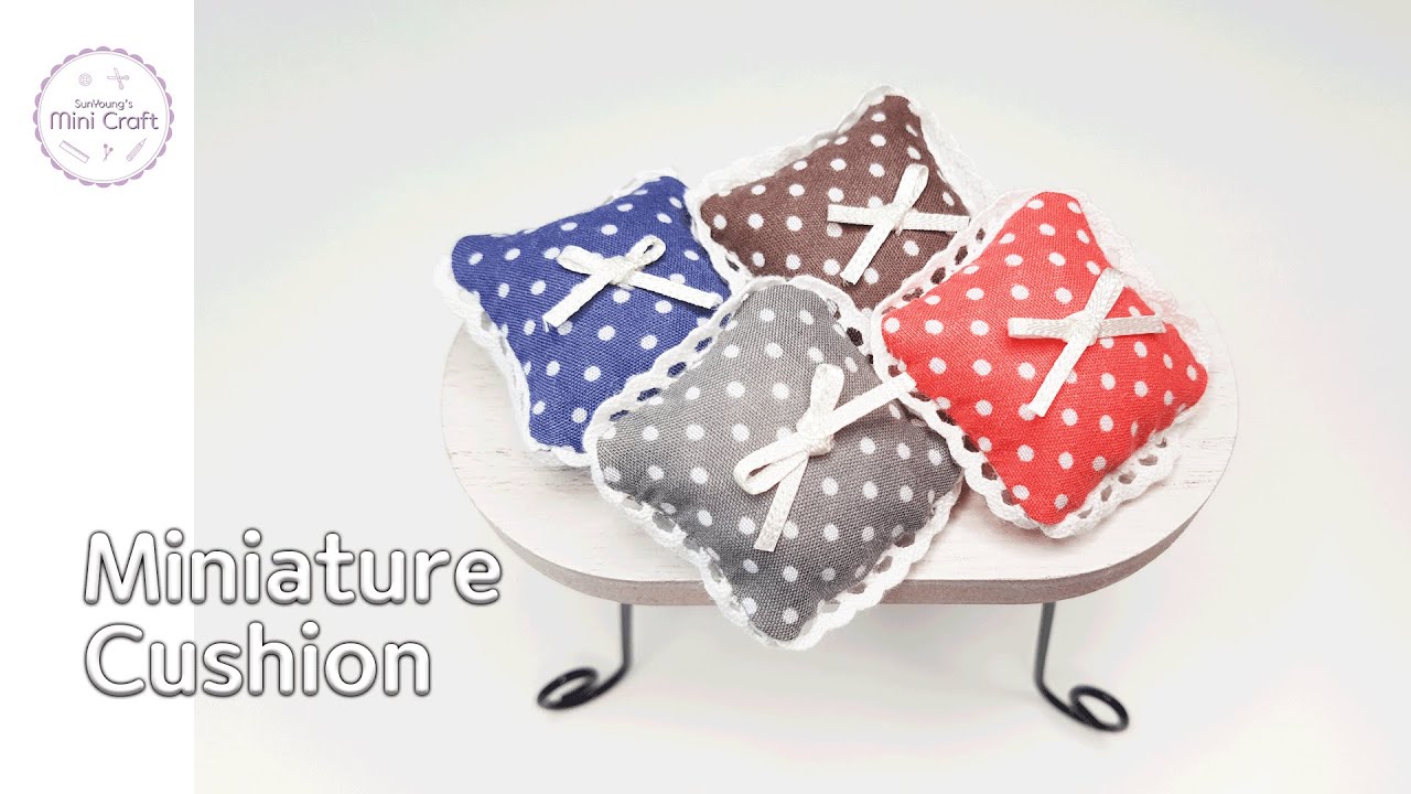 Doll Miniature Cushion - 인형 미니어쳐 쿠션 - YouTube
