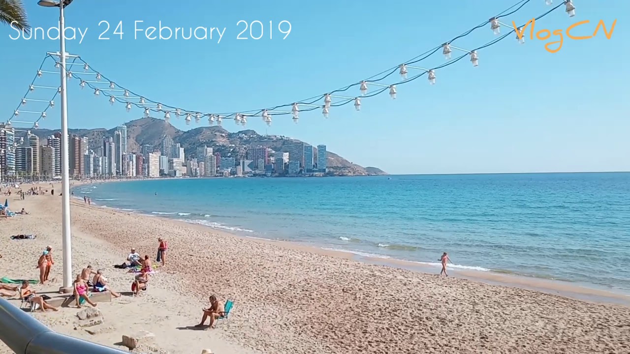 Benidorm beaches on a warm sunny Sunday. 24 February 2019. - YouTube