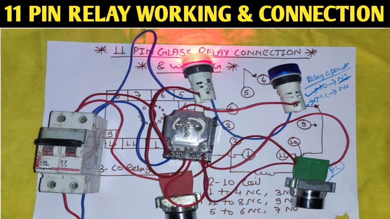 11 PIN GLASS RELAY WORKING & CONNECTION! 11 PIN GLASS RELAY - YouTube