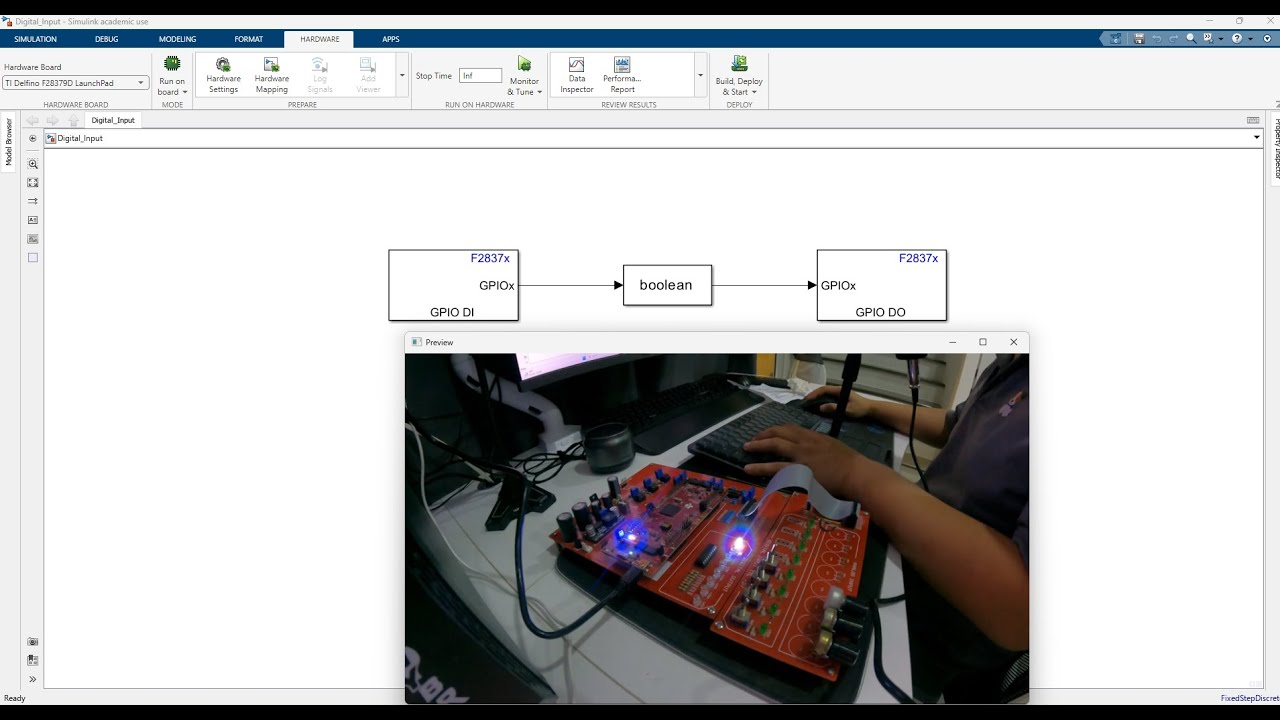 การใช้งาน Digital Input ของ LAUNCHXL-F28379D + Matlab 2024A | Ti C2000 ...