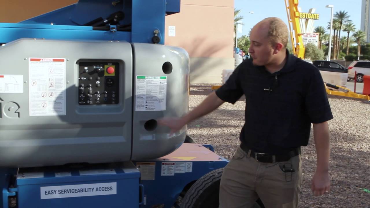 Product Review: Genie Z-45/25 Articulating Boom Lift - YouTube