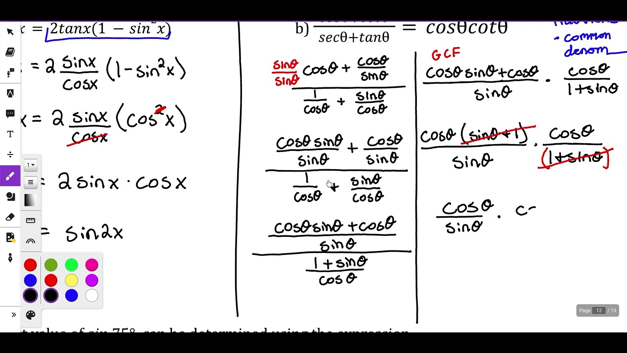 Math 30 1 Trig Diploma Review Part 8 - YouTube