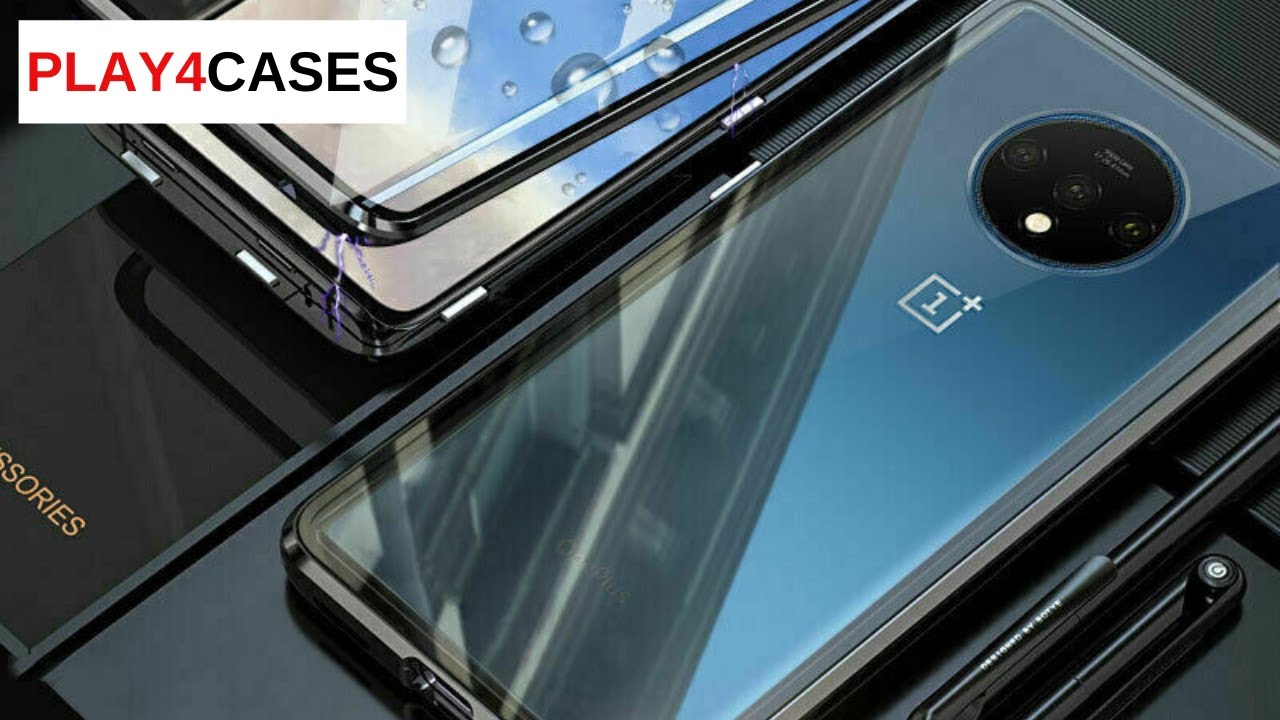 OnePlus 7T 7 Pro Magnetic Metal Case Double Tempered Glass case Cover ...