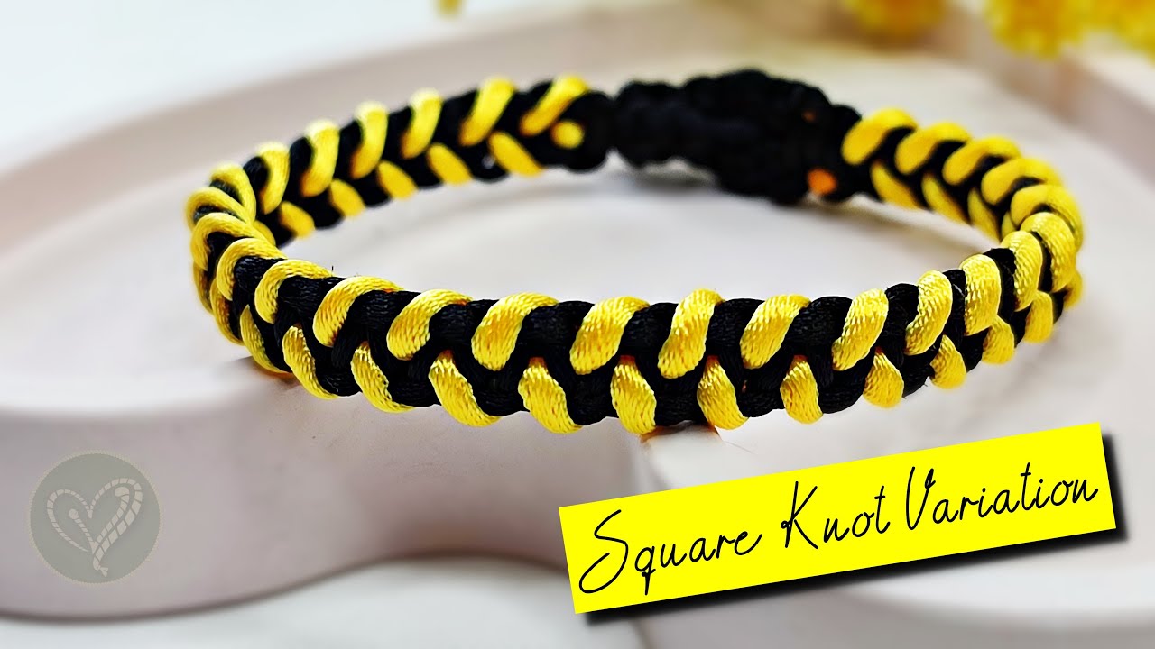 How to Make Macrame Bracelet Square Knot Variation Easy and Simple | Macrame Bracelet Tutorial ...