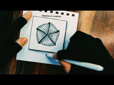 Art Therapy Series #51| Relaxing Zentangle Art |How to Draw Zen Line ...