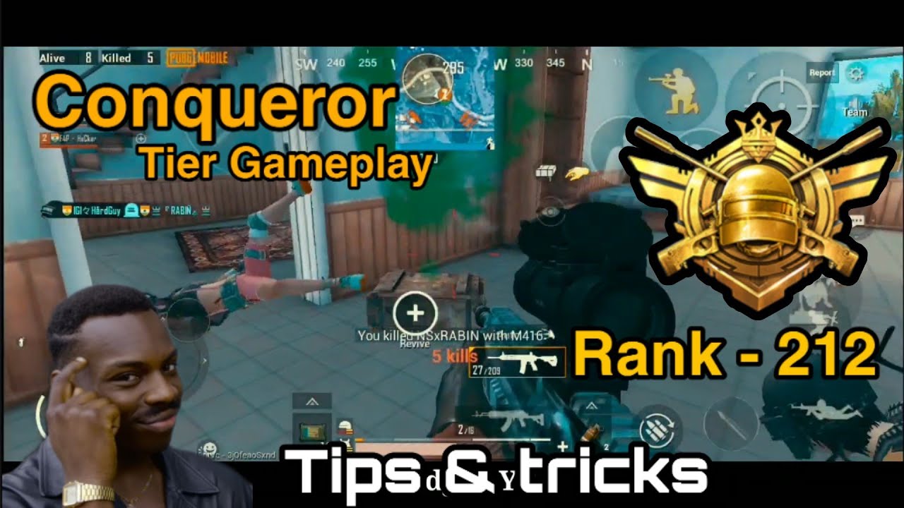 #Pubg conqueror tier gameplay • this match took me into conqueror again ...