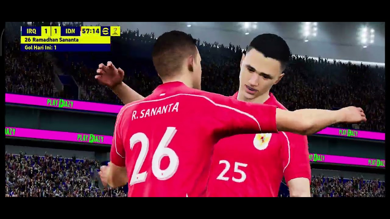 Indonesia vs Irak versi efootball - YouTube