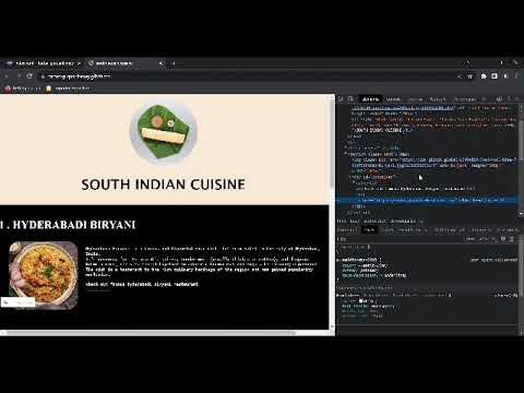 WEBPAGE ON SOUTH INDIAN CUISINE BY USING HTML AND CSS - YouTube