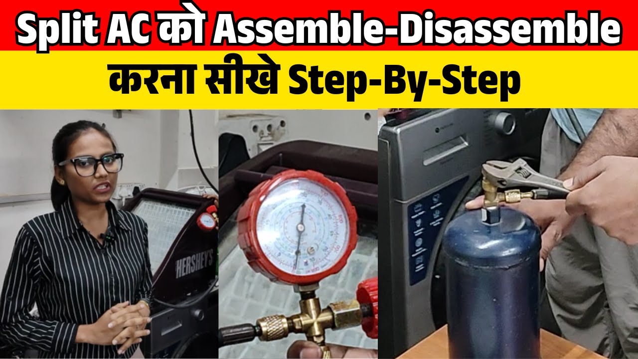 How to Charge Gas in Split AC Step-by-Step | Join AC Repairing Course ...