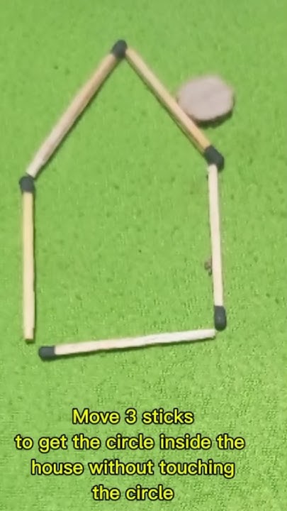 Move 3 sticks to get inside the circle in the house without touching the circle | puzzle - YouTube