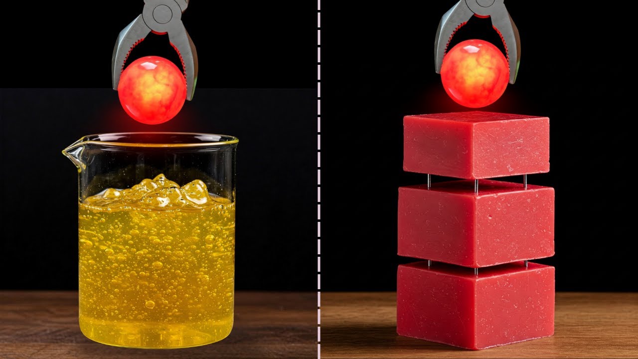 1000°C Glowing Metal Ball vs Soap Tower - YouTube