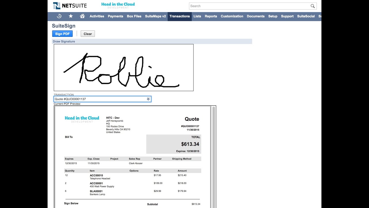 SuiteSign PDF for NetSuite - YouTube