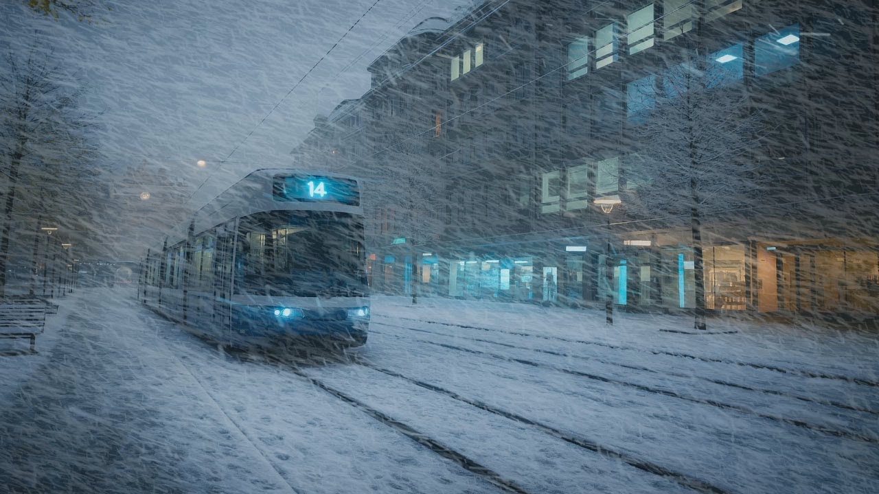 Wind Sound for Good Sleep | Beautiful Soft Snow Falling on the Street ...