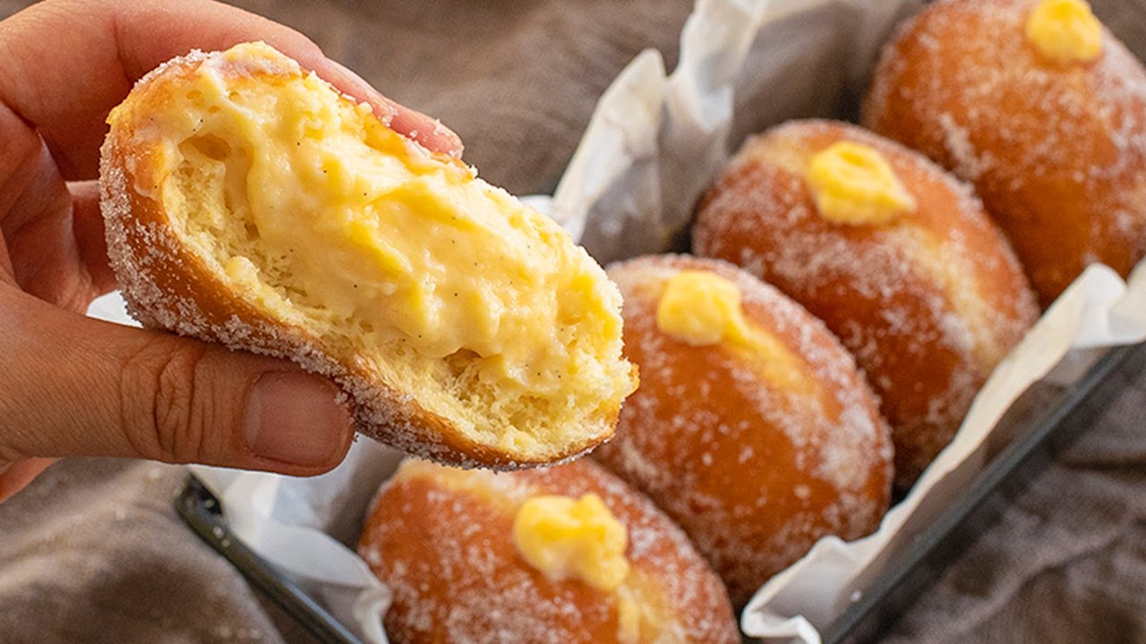 Custard Cream Donuts (Vanilla) - YouTube