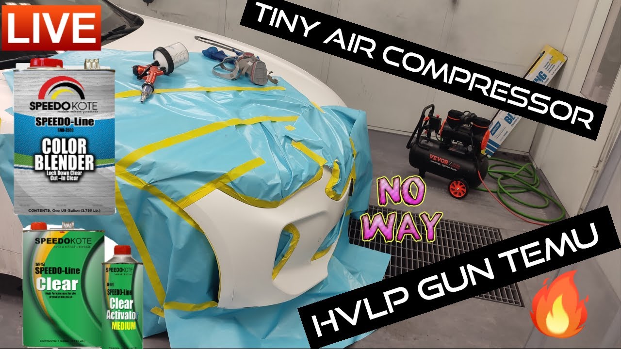 Painting a car with a SMALL AIR COMPRESSOR - YouTube
