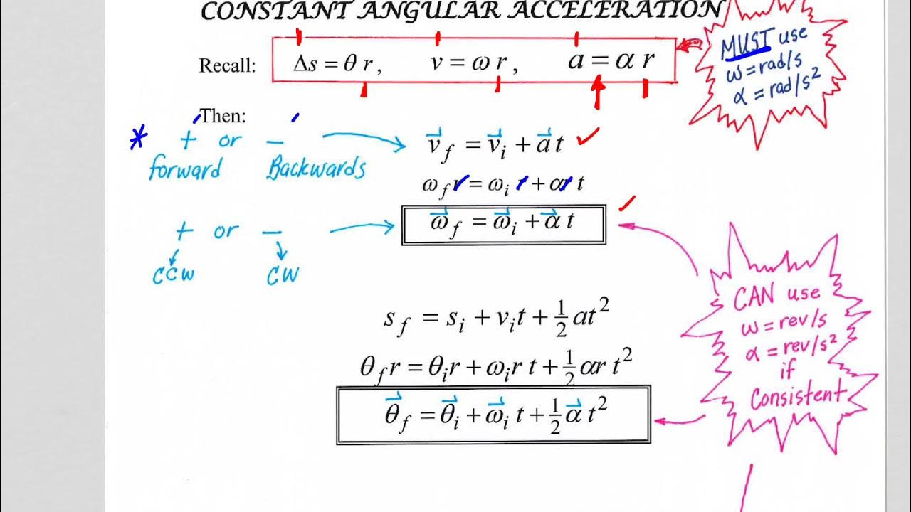Ch11 N3 Constant Acceleration Equations for Angular Motion - YouTube
