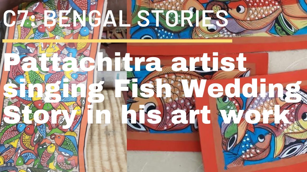Pattachitra artist singing Fish Wedding Story in his Patachitra art ...